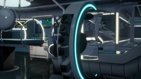 futuristic sci fi MRI Scanner medical eq... | Stock Video | Pond5