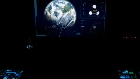 Futuristic science fiction command cente... | Stock Video | Pond5