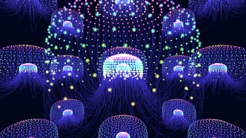 Futuristic sea animal with tentacles in ... | Stock Video | Pond5