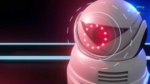 Futuristic security CCTV camera with Mot... | Stock Video | Pond5