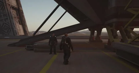 futuristic spaceport with a high-tech sp... | Stock Video | Pond5