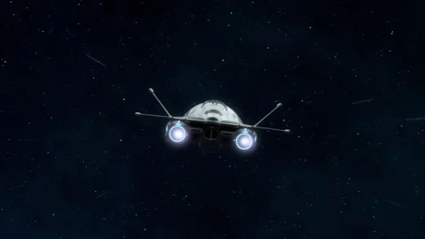 Futuristic Spaceship Flying in deep Spac... | Stock Video | Pond5