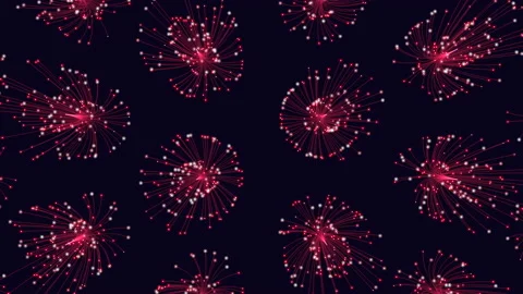 Futuristic spheres in rows with neon dot... | Stock Video | Pond5