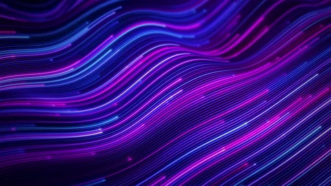 Futuristic stream of neon rays. Particle... | Stock Video | Pond5