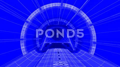 Futuristic train module on magnetic track, blueprint background. 3d ...