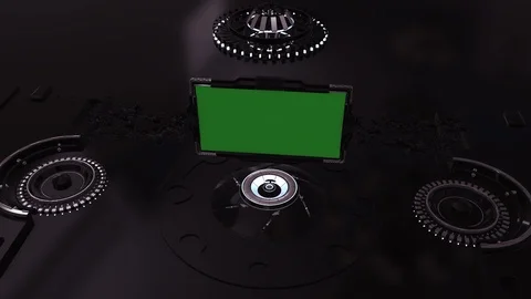 Futuristic Tv With A Green Screen | Stock Video | Pond5