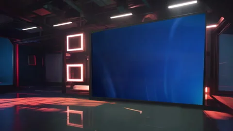 Futuristic TV Studio: 3D Virtual Set Bac... | Stock Video | Pond5