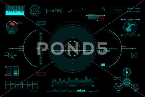 Futuristic user interface HUD elements, vector illustration: Royalty ...
