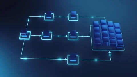 Futuristic Workflow Process Diagram with... | Stock Video | Pond5