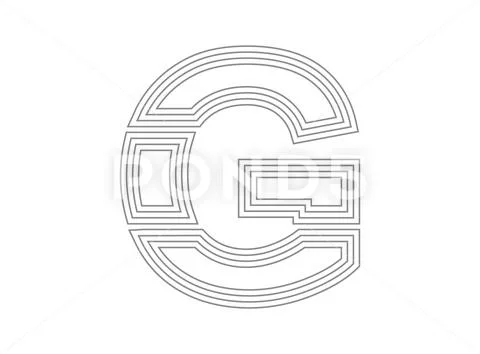 G font vector. Condensed thin, Parallel stylize line letter. Thin ...