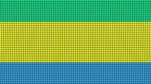 Gabon Flag animated in pixel grid style ... | Stock Video | Pond5