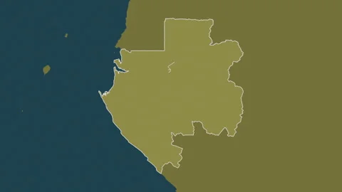 Gabon map - solid. Regions. Pattern. | Stock Video | Pond5