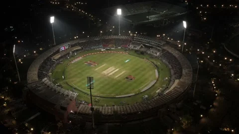 Gaddafi Stadium's aerial view during the... | Stock Video | Pond5