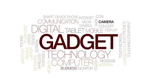 Gadget animated word cloud, text design ... | Stock Video | Pond5