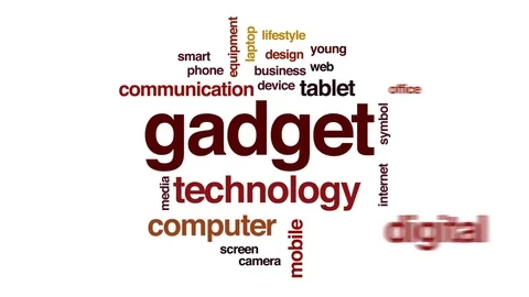 Gadget animated word cloud, text design ... | Stock Video | Pond5