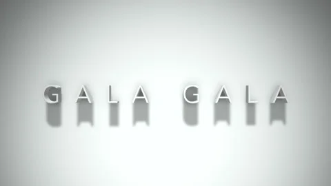 gala gala 3D title animation with shadow... | Stock Video | Pond5