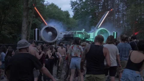 Galactic Forest Rave: Freeparty with Spa... | Stock Video | Pond5