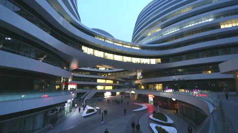 Galaxy Soho Shopping Mall Beijing, Zaha ... | Stock Video | Pond5