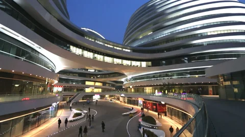 Galaxy Soho Shopping Mall Beijing, Zaha ... | Stock Video | Pond5