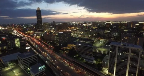 Galleria Houston Dusk Aerial Drone 610 W... | Stock Video | Pond5