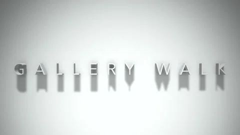 gallery walk 3D title animation white te... | Stock Video | Pond5