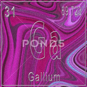 Gallium chemical element, Sign with atomic number and atomic weight ...
