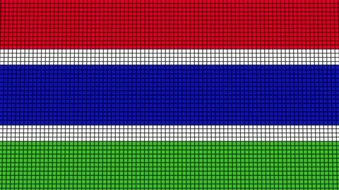 Gambia Flag animated in pixel grid style... | Stock Video | Pond5