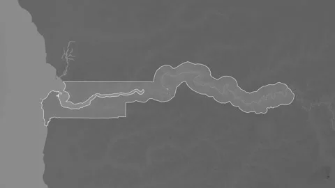 Gambia map - solid. Regions. Grayscale. ... | Stock Video | Pond5
