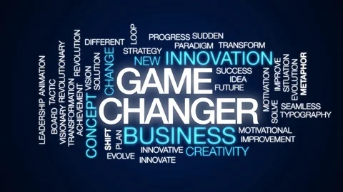 Game changer animated word cloud. Kineti... | Stock Video | Pond5