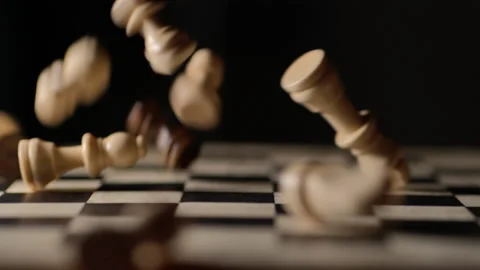 Game of Chess. Chess Pieces Falling Onto... | Stock Video | Pond5
