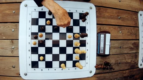 game of chess at the table, top view | Stock Video | Pond5