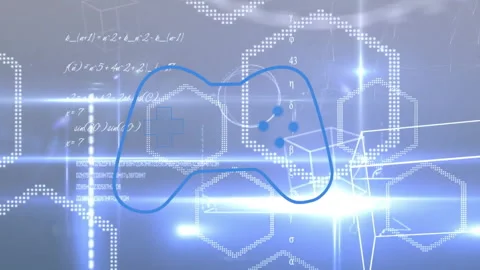 Game controller outline with animation o... | Stock Video | Pond5