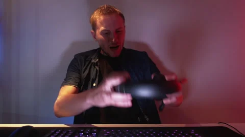 Game failure desperate gamer loosing com... | Stock Video | Pond5