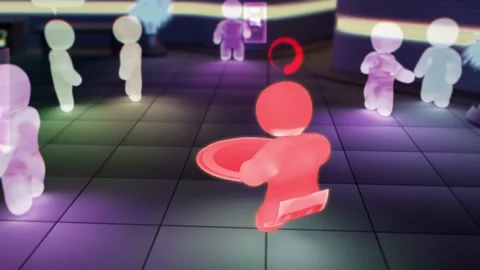 game or metaverse avatar with loading wh... | Stock Video | Pond5