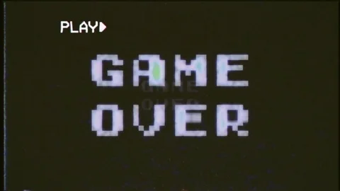 Game over 8bit ear vhs | Stock Video | Pond5