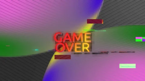 Game over on an animated background. Gam... | Stock Video | Pond5