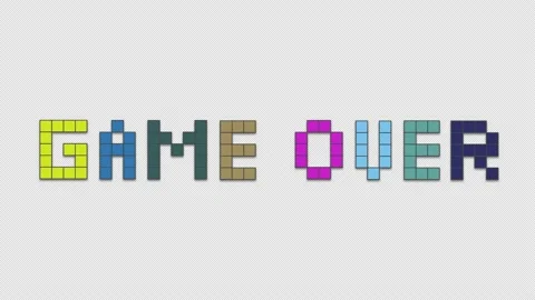 Game Over Animation Pixel Text, Alpha Ch... | Stock Video | Pond5