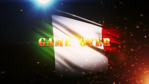 Game Over gold text motion with Italy fl... | Stock Video | Pond5
