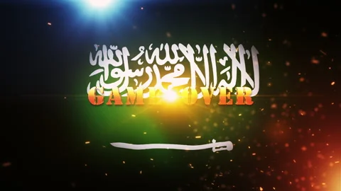 Game Over gold text with Saudiarabia fla... | Stock Video | Pond5