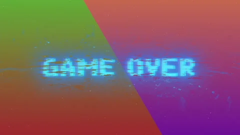 Game over message for old school vintage... | Stock Video | Pond5