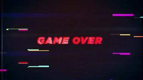 GAME OVER Retro text effects with glitch... | Stock Video | Pond5