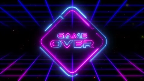 game over text animation game over neon ... | Stock Video | Pond5