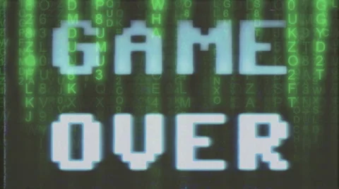 Game over vhs 8bit retro matrix | Stock Video | Pond5
