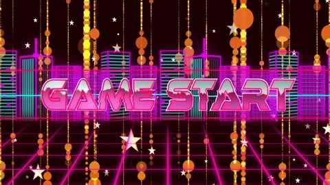 GAME START text being animated, showing ... | Stock Video | Pond5