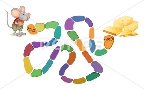 Game template with mouse and cheese background Illustration #60689056