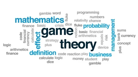 Game theory animated word cloud, text de... | Stock Video | Pond5