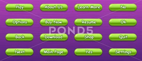Game ui set 2D buttons ~ Clip Art ~ Download Now #153929223