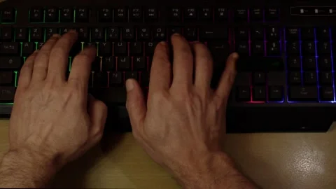 Gamer Pc Keyboard Left and Right Hand T... | Stock Video | Pond5