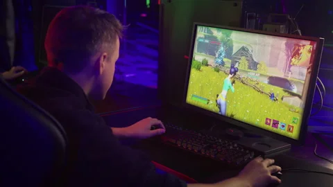 Gamer Playing Modern Battle Royale Shoot... | Stock Video | Pond5