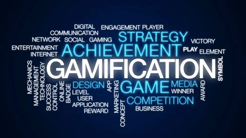 Gamification animated word cloud, text d... | Stock Video | Pond5